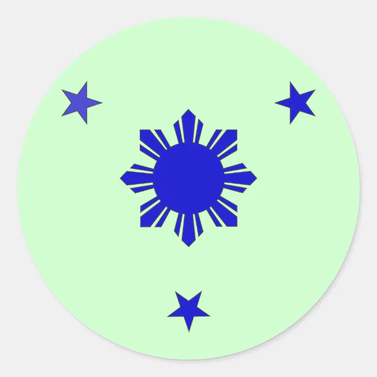 3 Stars & A Sun Classic Round Sticker | Zazzle