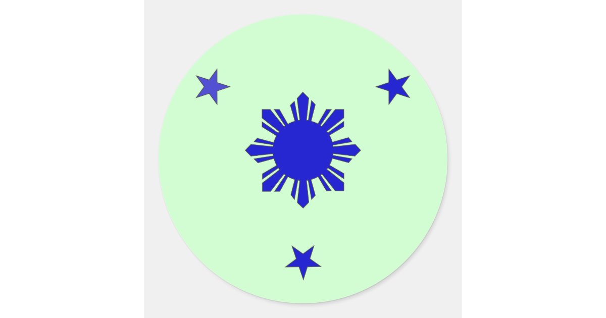 3 Stars & A Sun Classic Round Sticker | Zazzle