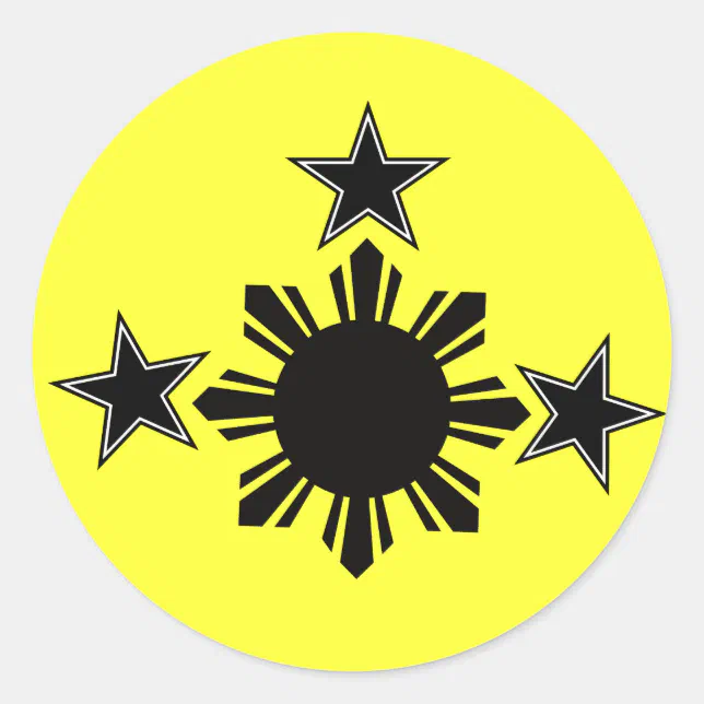3 Stars and A Sun Classic Round Sticker | Zazzle