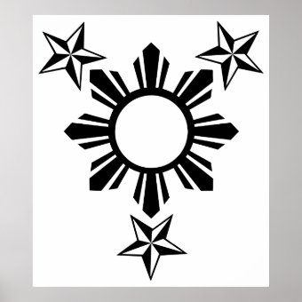 3 Stars and Sun Poster | Zazzle
