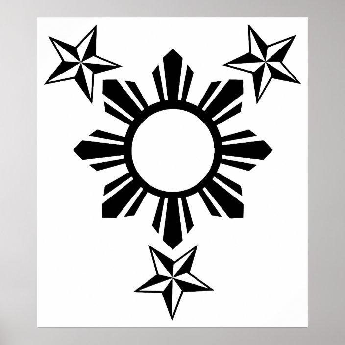 3 Stars and Sun Poster | Zazzle.com