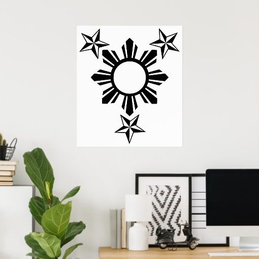 3 Stars and Sun Poster | Zazzle
