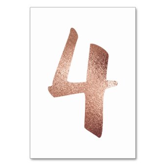 3 Table Number White Metallic Pink Rose Gold Table Number | Zazzle