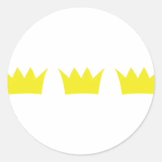 3 three king crowns classic round sticker | Zazzle