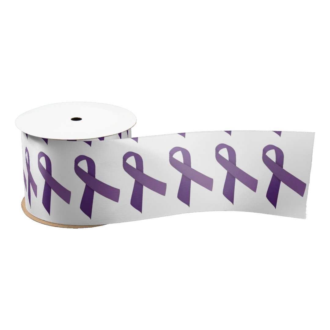 3" Wide Satin Pancreatic Cancer Awareness Ribbon | Zazzle
