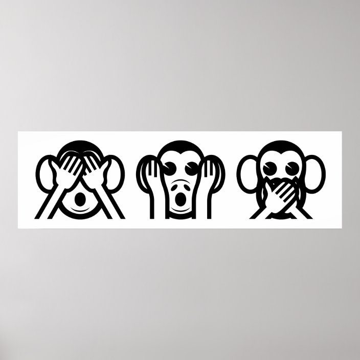3 Wise Monkeys Emoji Poster | Zazzle.com