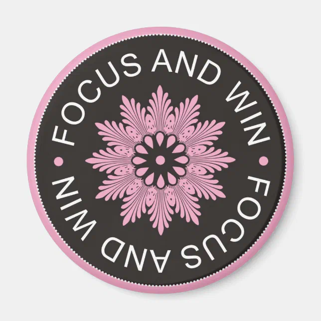 3 Word Quotes ~Focus And Win ~motivational Magnet | Zazzle