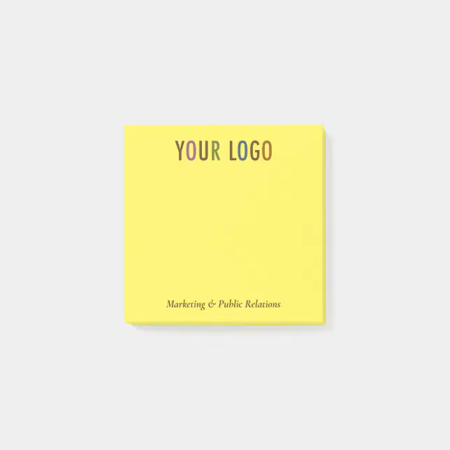 3 x 3 Custom Post-it® Notes with Company Logo | Zazzle
