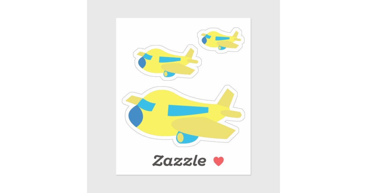 3 x Airplane Design Stickers | Zazzle