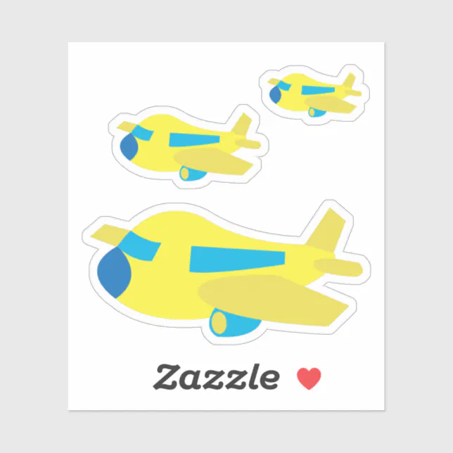 3 x Airplane Design Stickers | Zazzle