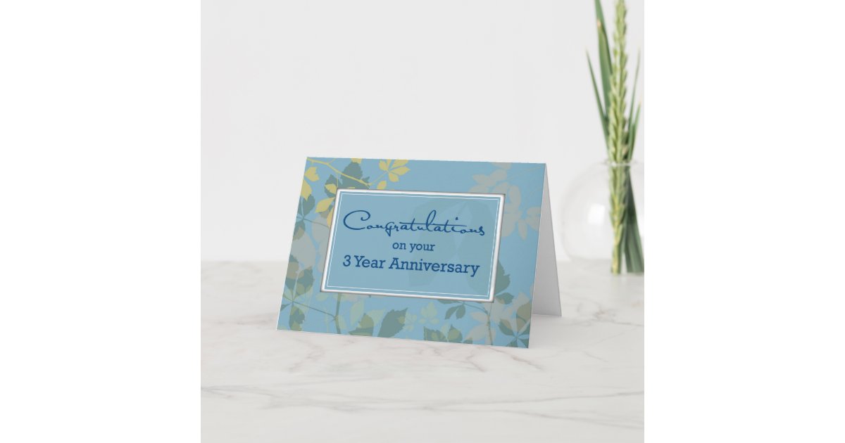 3 Year Employee Anniversary, Congratulations Card | Zazzle