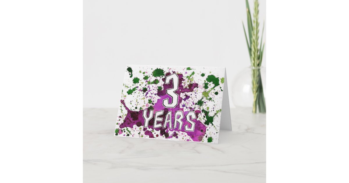 3 Years Sobriety Birthday / Anniversary Card | Zazzle