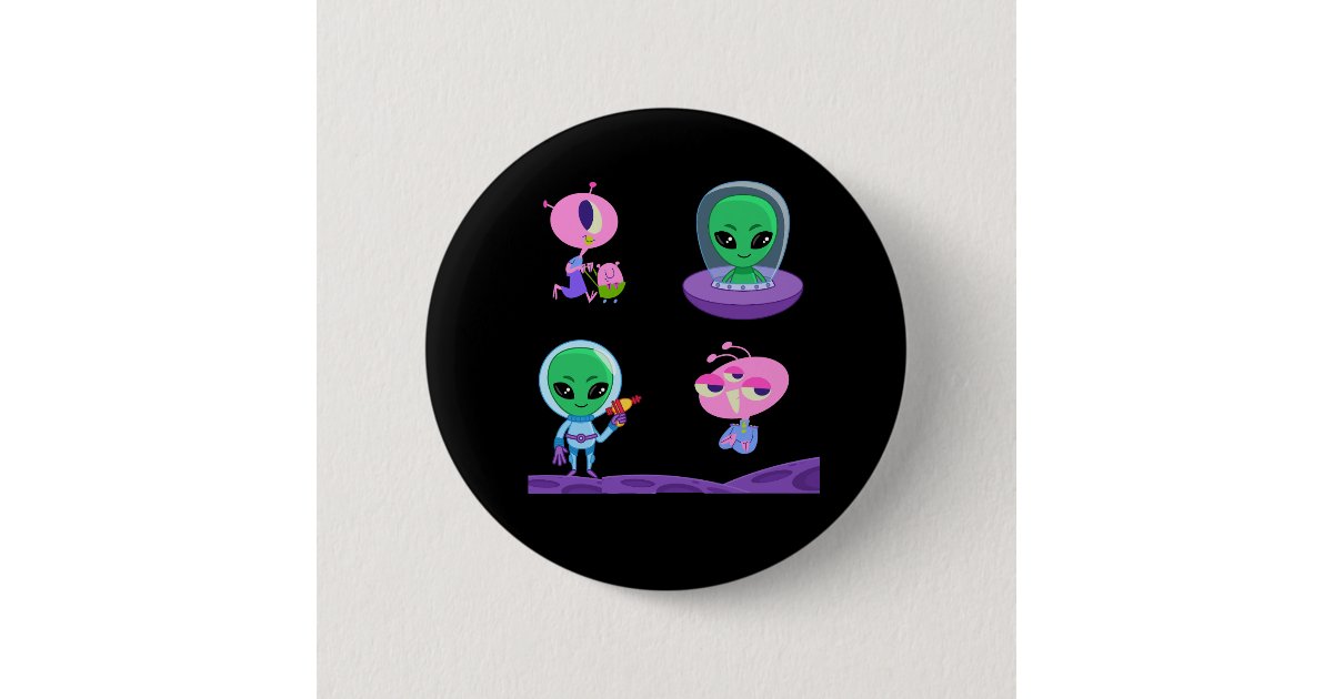 3D Alien Character Design Button | Zazzle