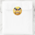 3D Angry Yellow Emoji Classic Round Sticker | Zazzle