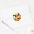 3D Angry Yellow Emoji Classic Round Sticker | Zazzle