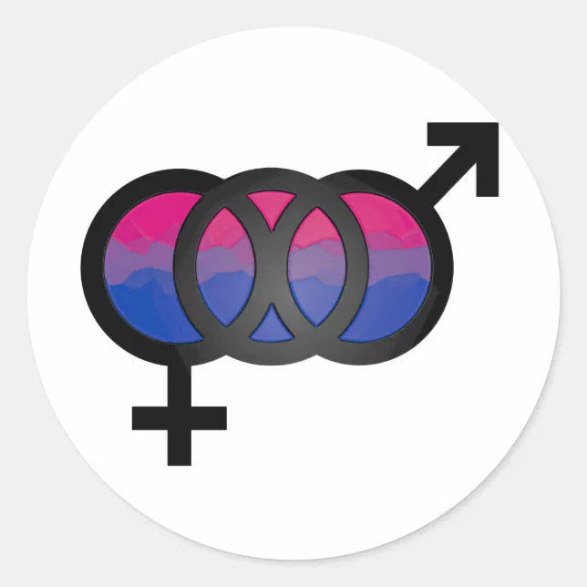 3D Bisexual Symbol Classic Round Sticker | Zazzle