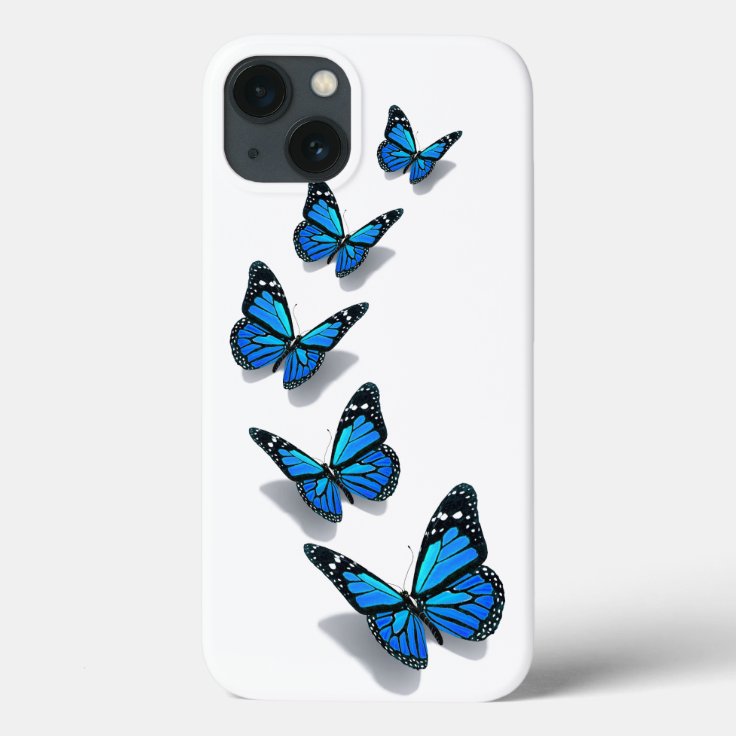 3D blue butterfly phone case | Zazzle