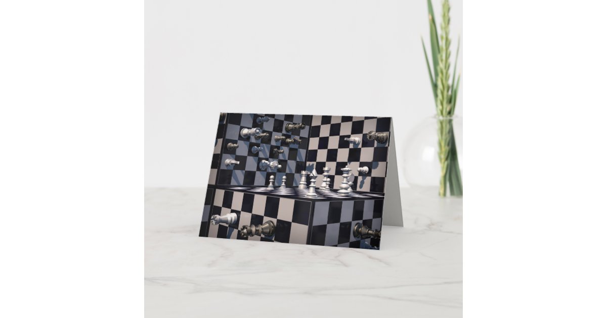 3D chess greeting card | Zazzle