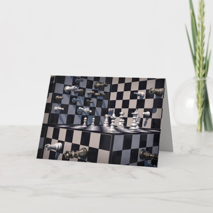 3D chess greeting card | Zazzle.com