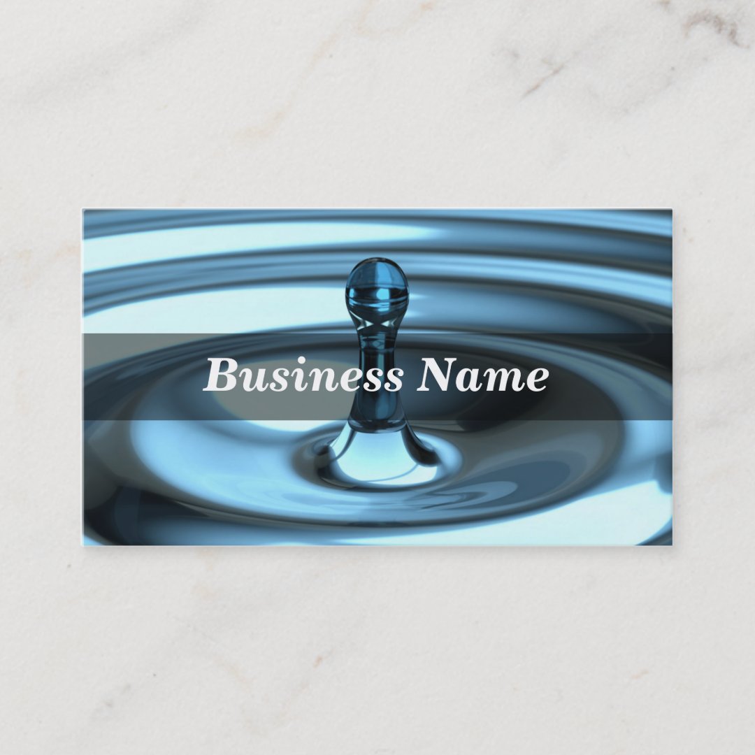 3D Closeup of Perfect Blue Water Drop Business Card | Zazzle