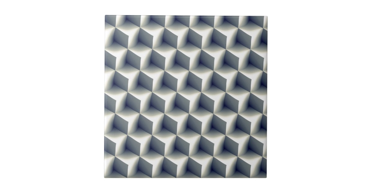3D Cubes Pattern Ceramic Tile | Zazzle