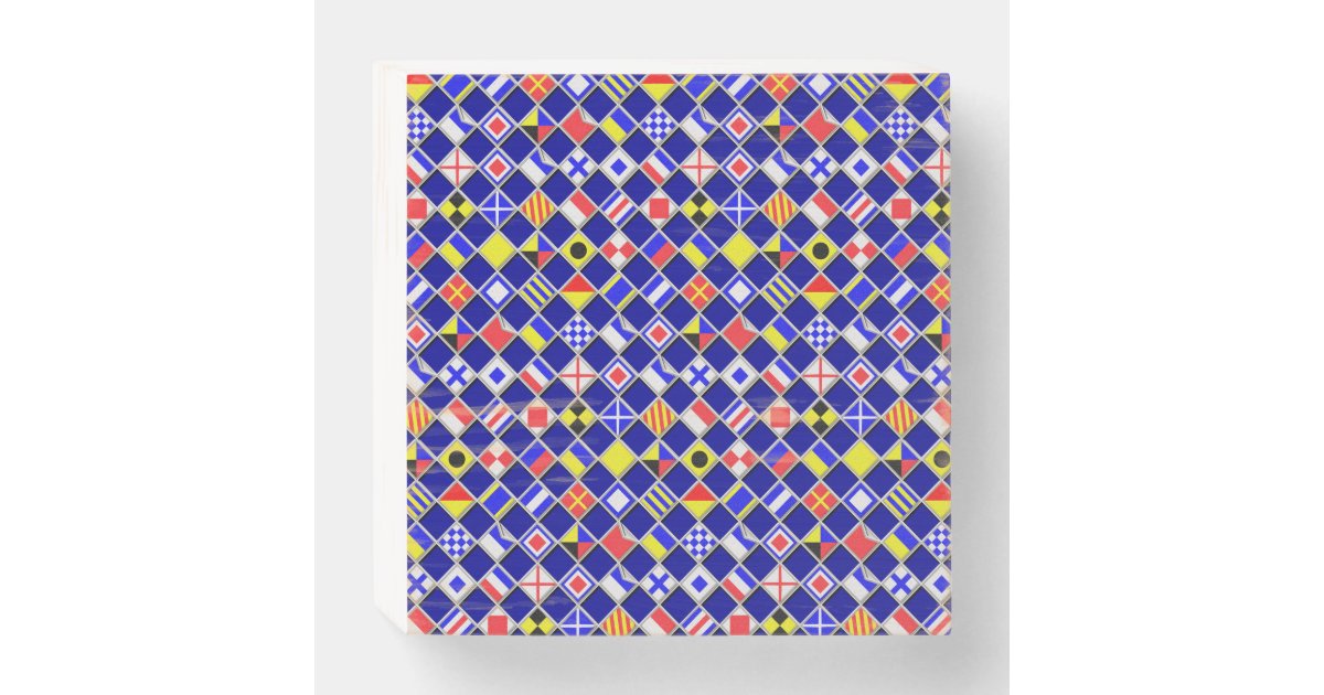 3D Effect Checkered Nautical Flag tiles Decor Wooden Box Sign | Zazzle