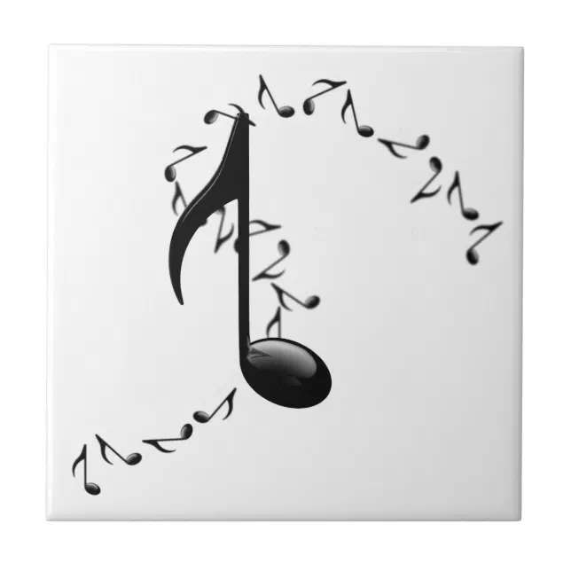 3D Glossy Music Note Tile | Zazzle