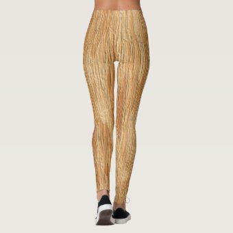 3D grain wood texture yoga pants leggings | Zazzle