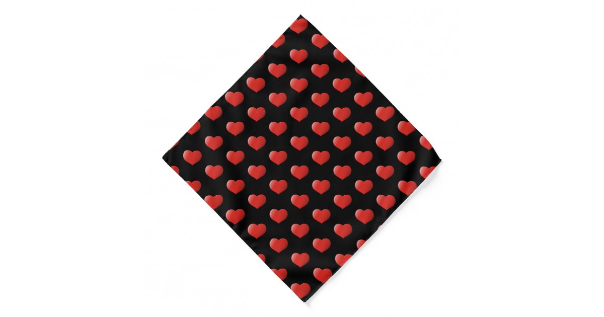 3D Heart Icon Pattern Bandana | Zazzle
