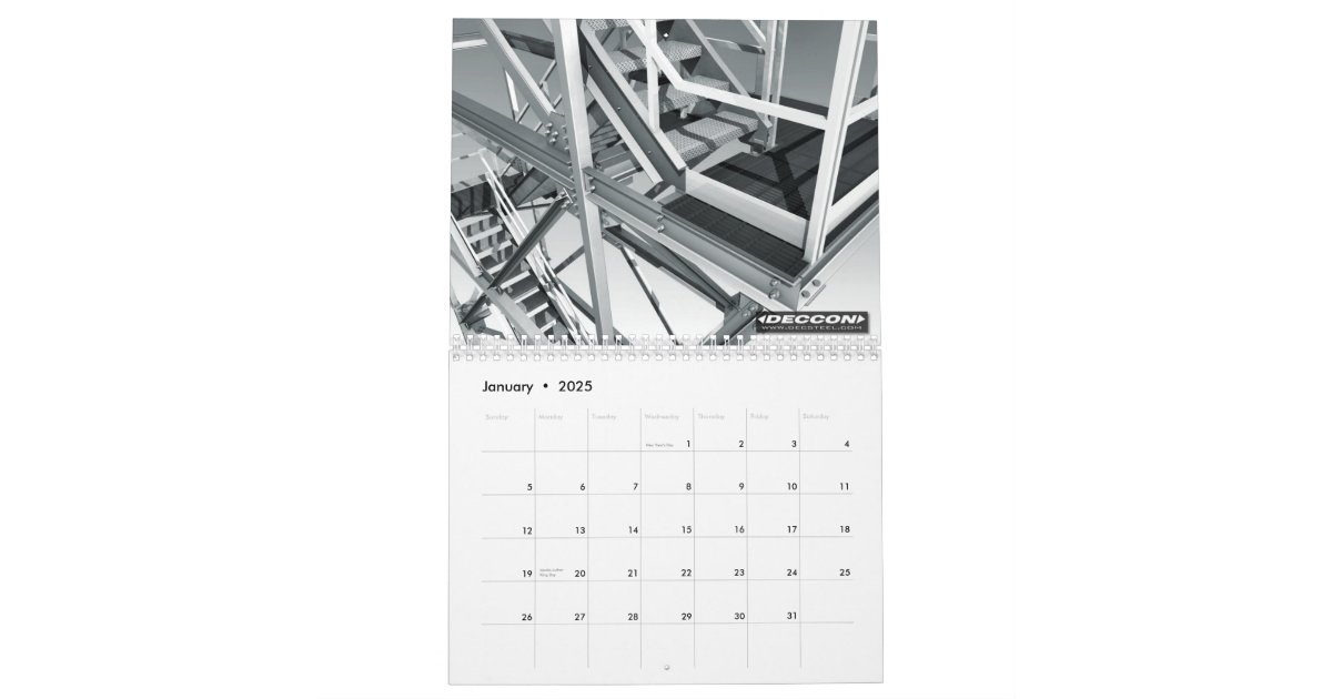 3D INDUSTRIAL FINE ART B&W - DIGITAL ART CALENDAR | Zazzle