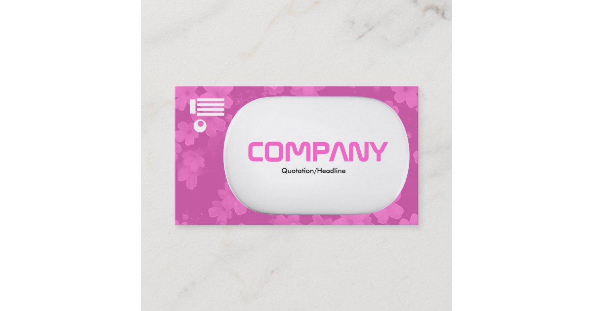 3d Lozenge - Flowers - Pink Business Card | Zazzle