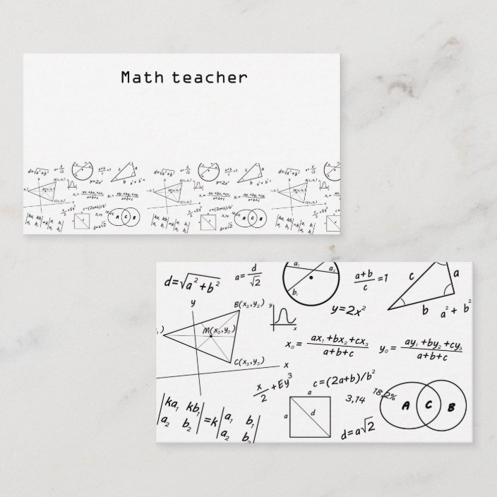 3D math white board math teacher Business Card | Zazzle.com