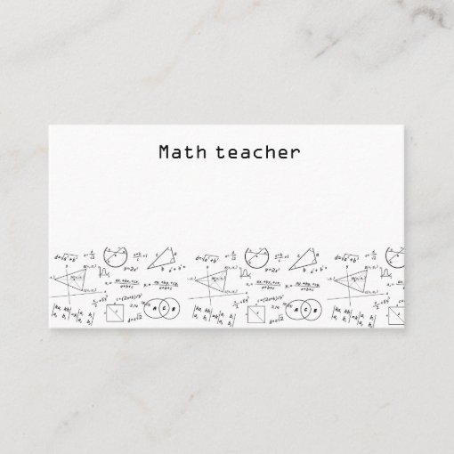 3D math white board math teacher Business Card | Zazzle