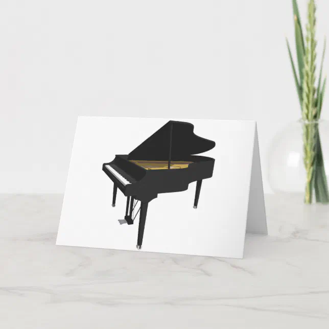 3D Model: Black Grand Piano Card | Zazzle