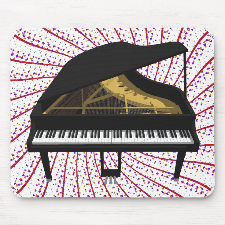 3D Model: Black Grand Piano: Mouse Pad | Zazzle