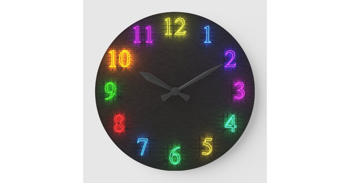 3D Multi-Color Neon Clock | Zazzle