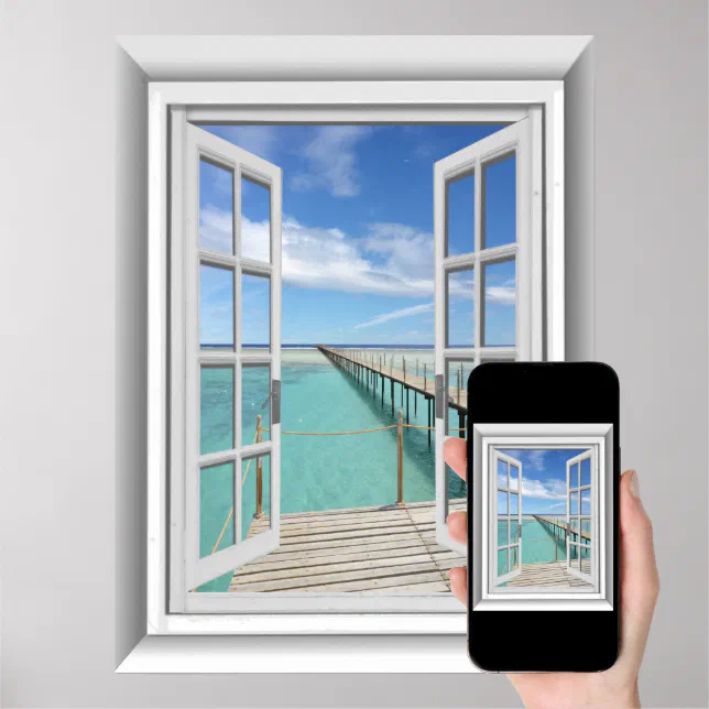 3D Ocean View Fake Window Poster | Zazzle