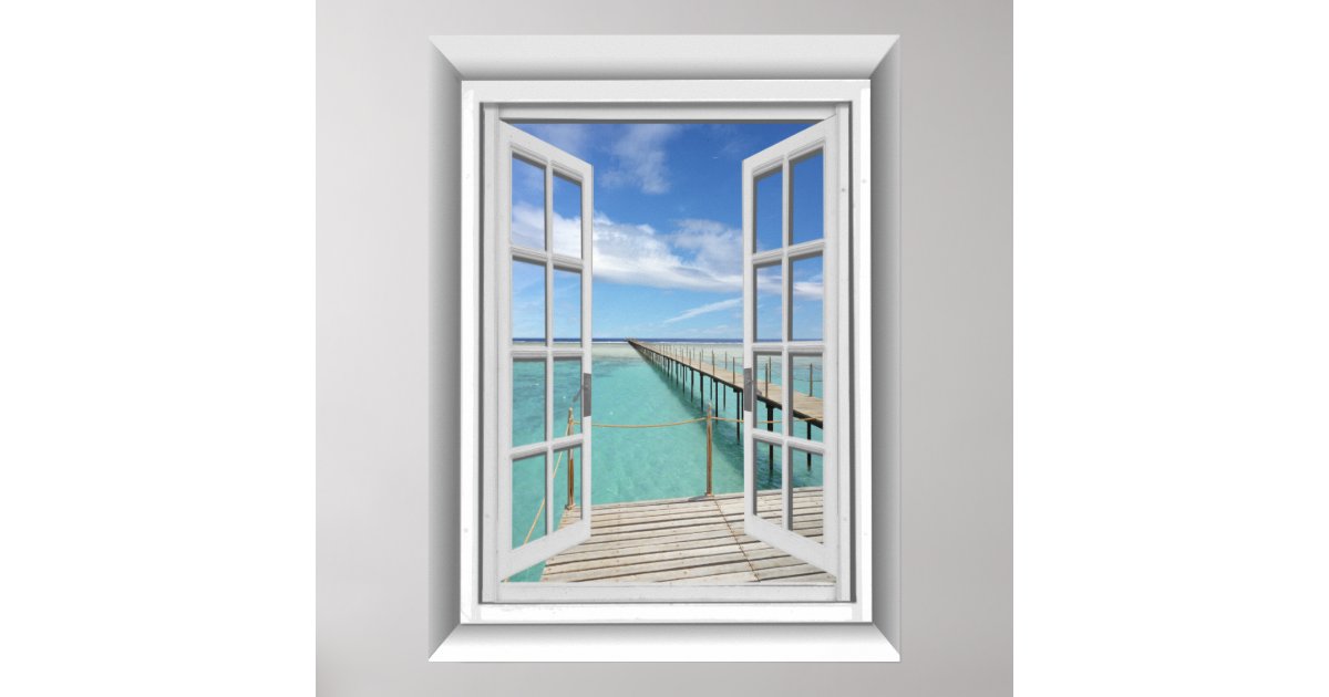 3D Ocean View Fake Window Poster | Zazzle