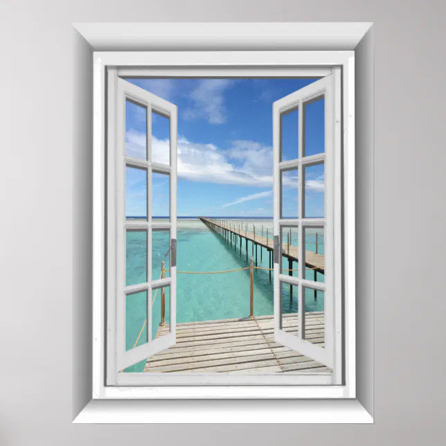 3D Ocean View Fake Window Poster | Zazzle