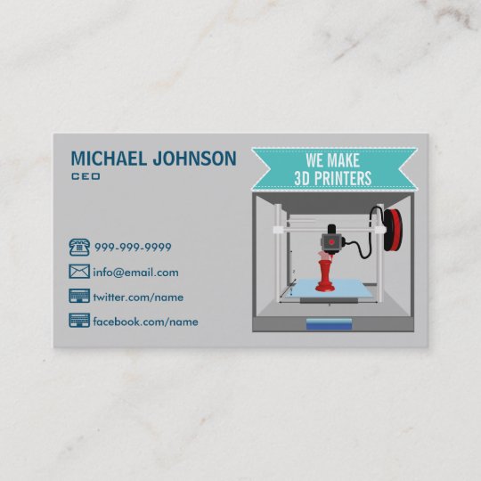 3D Printer Business Card | Zazzle.com