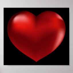 3D Red Heart Poster | Zazzle