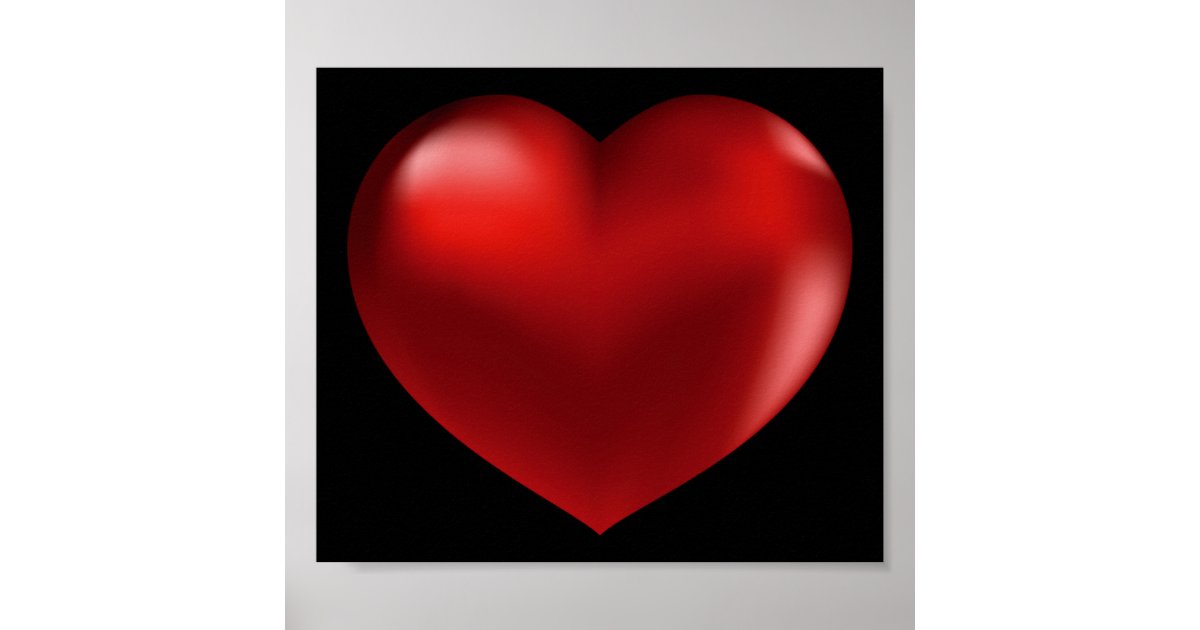 3D Red Heart Poster | Zazzle