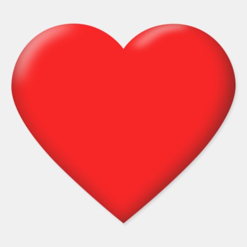 3D Red Love Heart Stickers | Zazzle