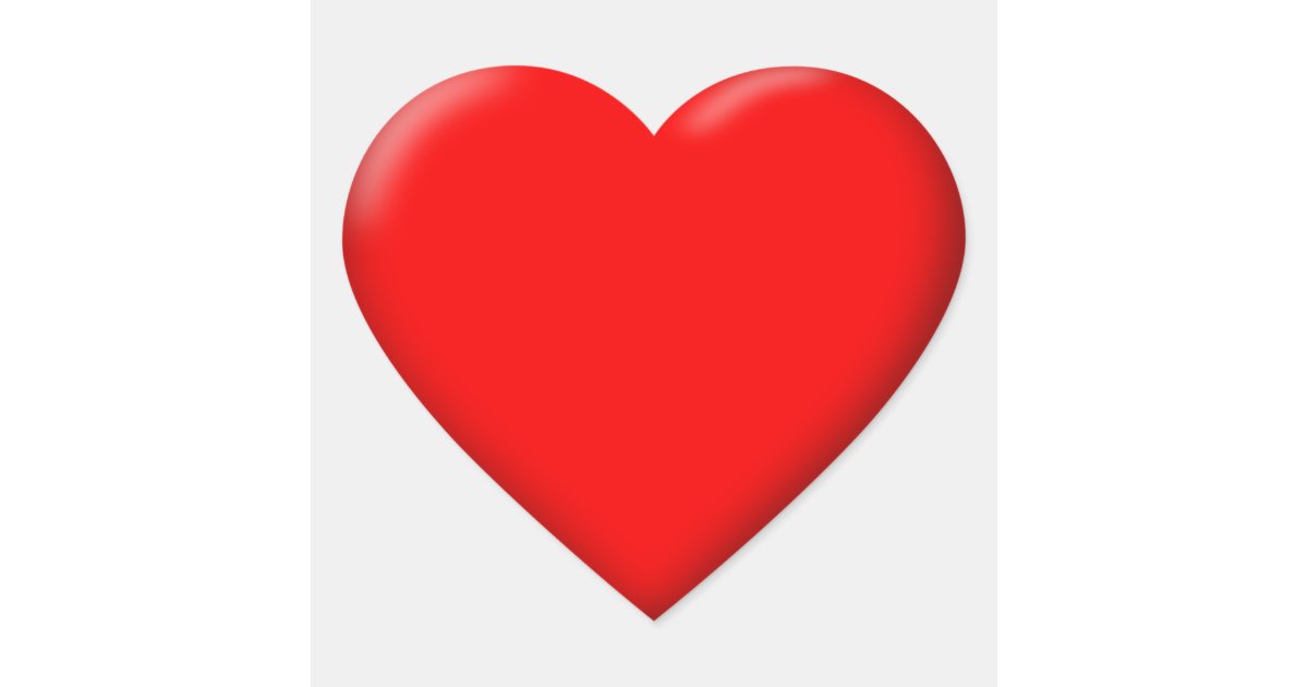 3D Red Love Heart Stickers | Zazzle