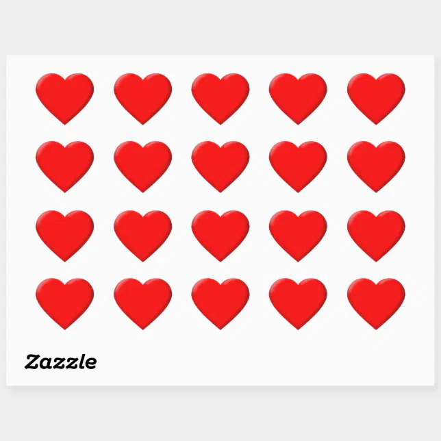 3D Red Love Heart Stickers | Zazzle