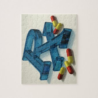 3D RX symbol with capsules Jigsaw Puzzle | Zazzle