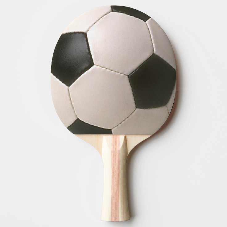 3D Soccerball Black White Football Ping-Pong Paddle | Zazzle