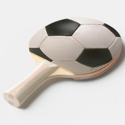 3D Soccerball Black White Football Ping-Pong Paddle | Zazzle