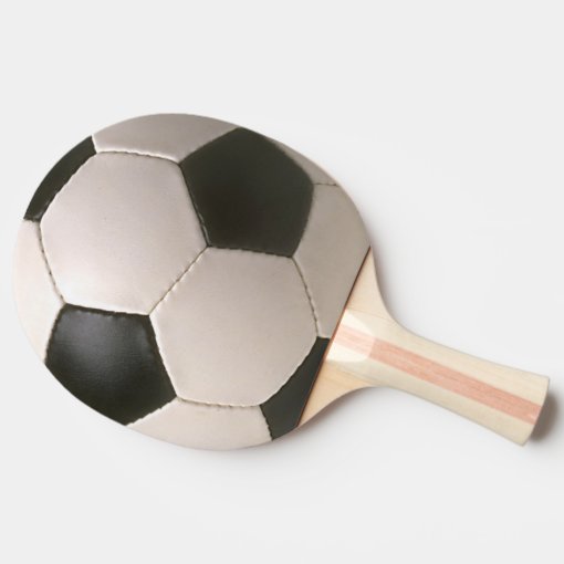 3D Soccerball Black White Football Ping-Pong Paddle | Zazzle