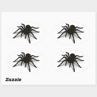 3D Spider Oval Sticker | Zazzle